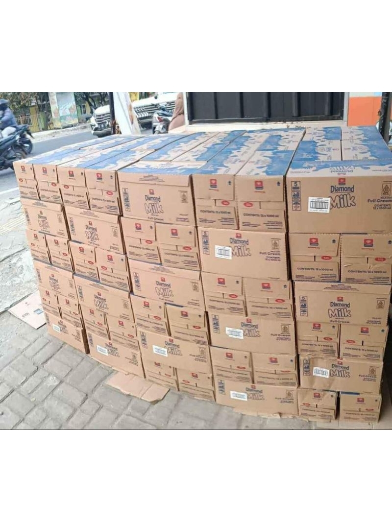 Jual Diamond Susu UHT 1L 1 Karton Full Cream 1 Dus Cair 1 Liter 1000ml ...