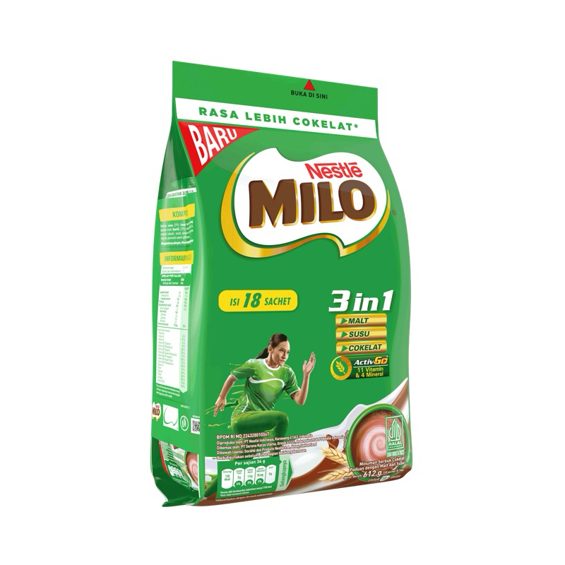 Jual Nestle MILO Activ Go 3 in 1 isi 18 Sachet 612gr | Shopee Indonesia