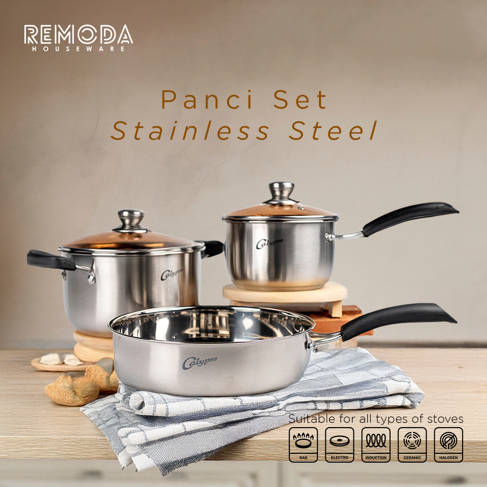 Jual Calypso Panci Set 3 in 1 Multifungsi Stainless Steel | Shopee ...