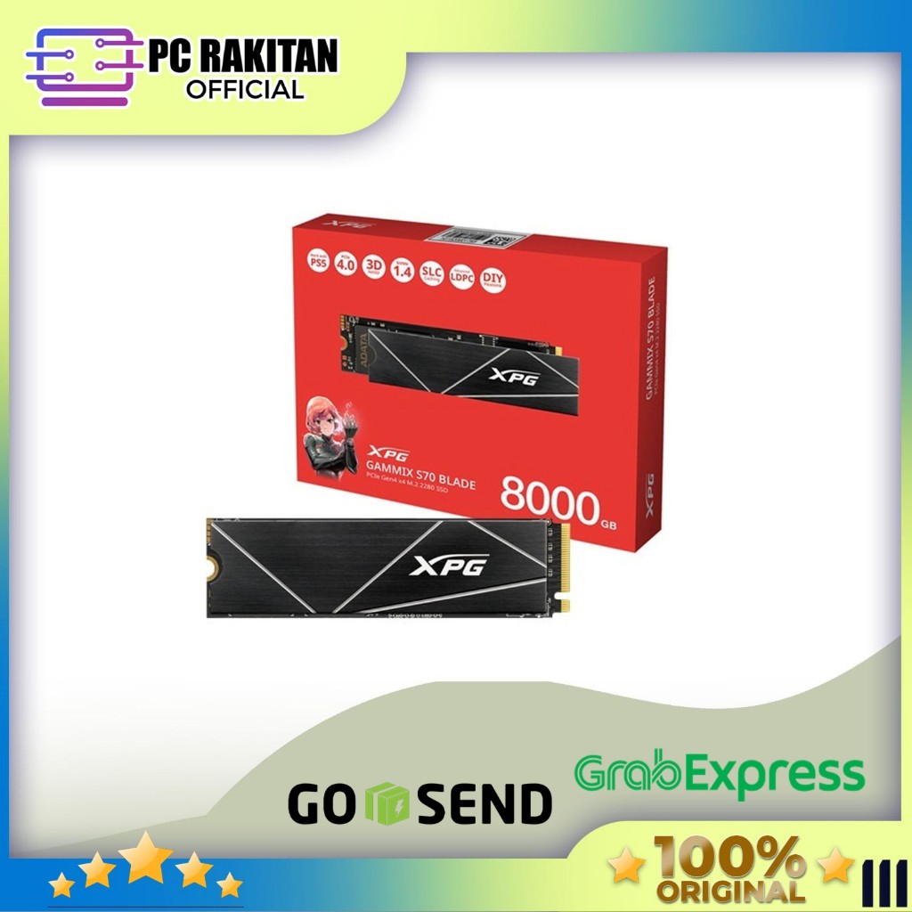 Jual ADATA XPG SSD NVME GEN4 S70 BLADE 8TB PCIE 4.0 M.2 2280 5Y - UP TO ...