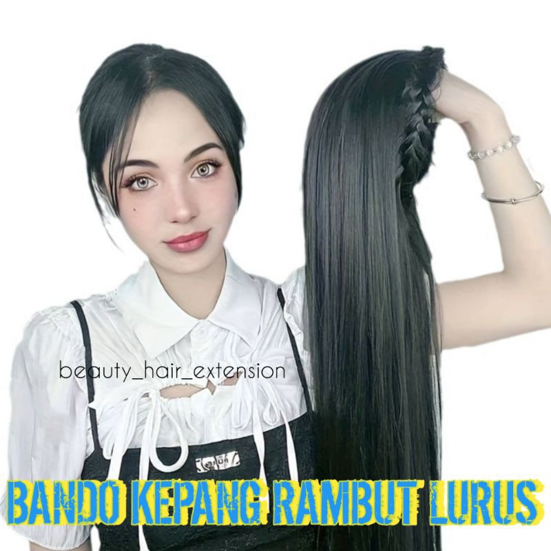 Jual Wig Bando Kepang Rambut Lurus Panjang 60 Cm Untuk Wanita Cantik ...