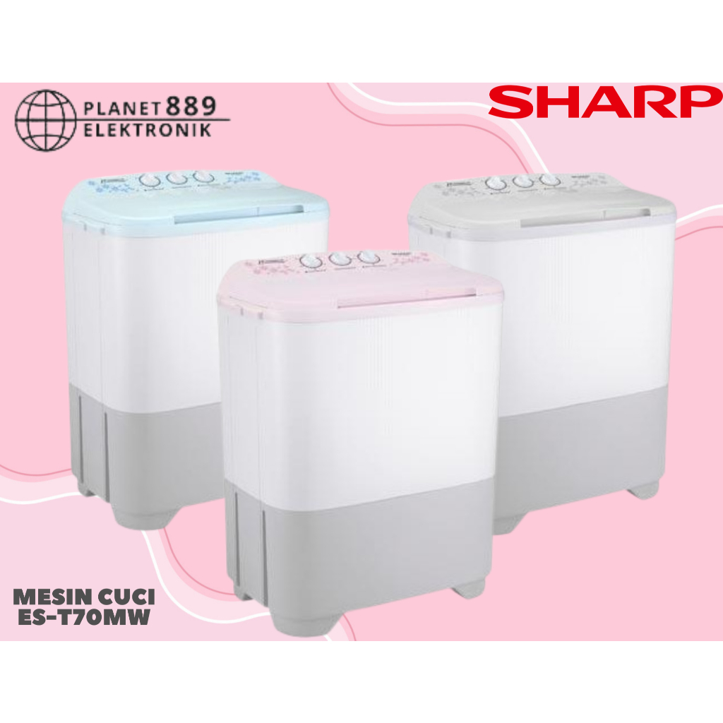 Jual Mesin Cuci Twintube SHARP ES-T70MW Washing Machine 7 Kg | Shopee ...