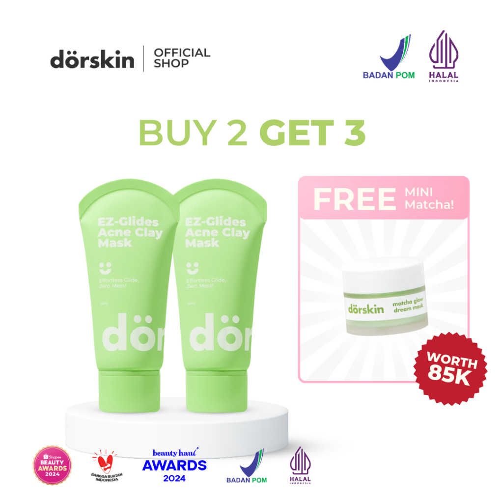 Jual Dorskin - NEW LAUNCHING [Twin Pack] EZ-Glides Acne Clay Mask ...