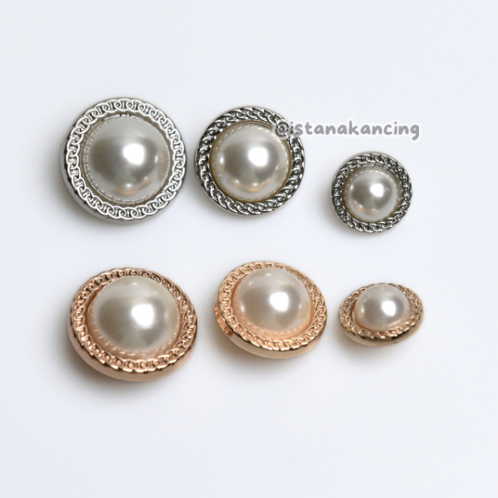 Jual Kancing Pearl Logam Premium Mewah Grade A | Kancing Jamur Gold ...