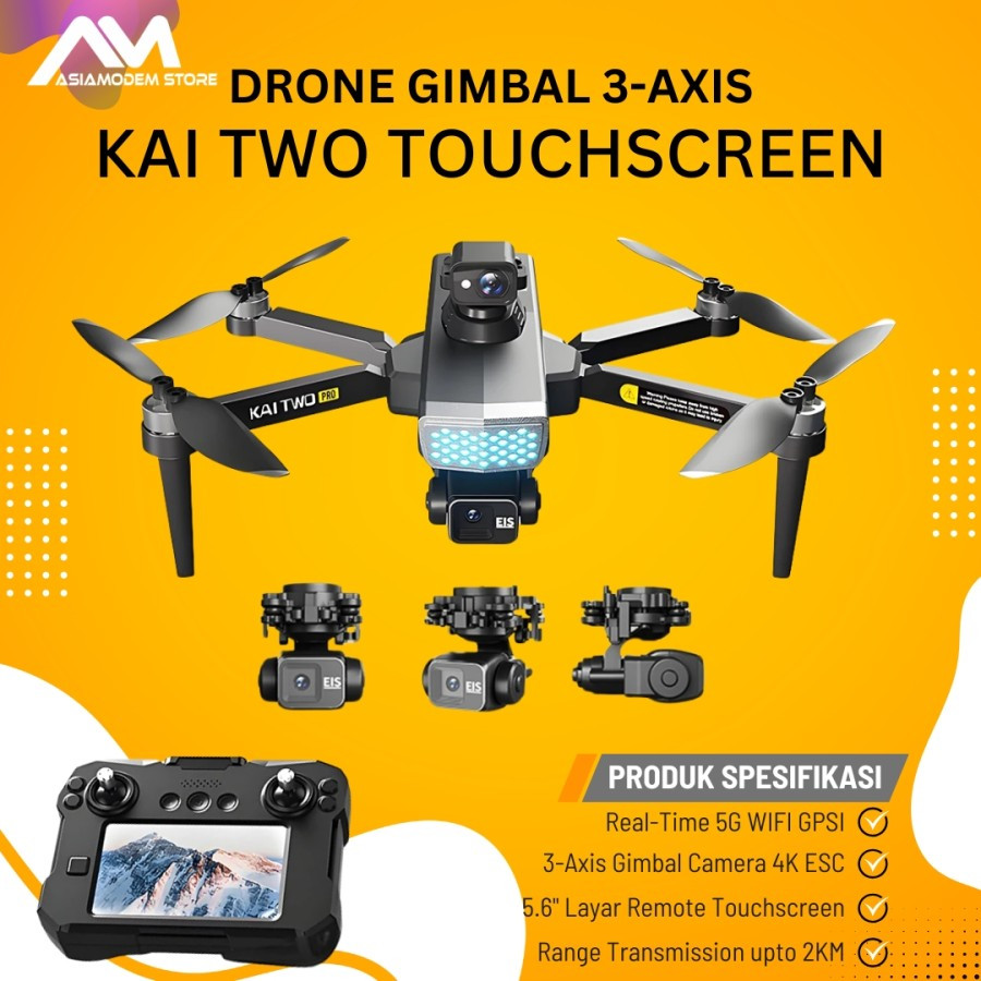 Jual XKJ KAI TWO PRO Drone Gimbal 3 Axis Layar Touchscreen GPS 5G WiFi Kamera Dual 4K | Shopee ...