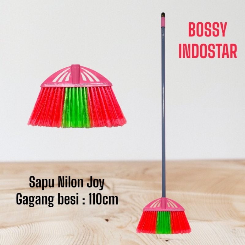 Jual Sapu nilon Bossy Indostar/Sapu lantai gagang besi/Broom | Shopee ...