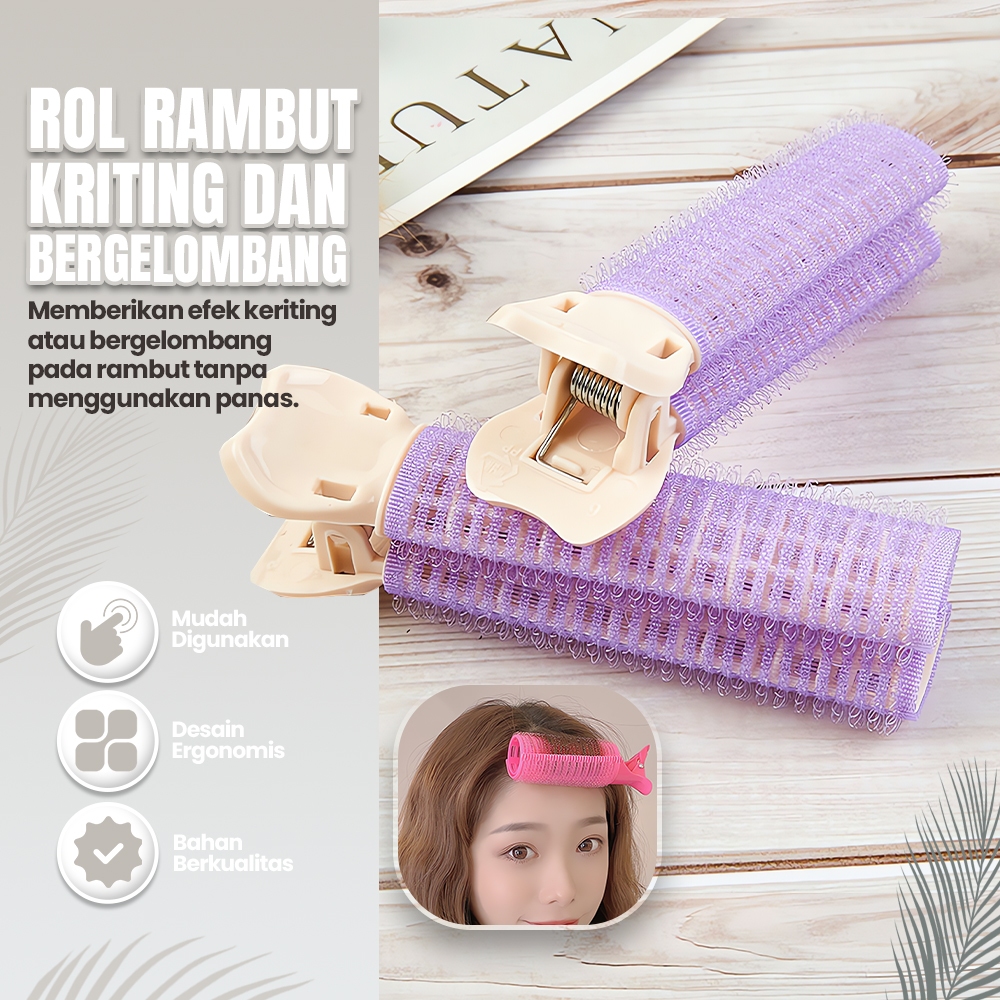 Jual Roll Rambut Jepit Poni Roller Velcro Alat Gulungan Poni Gaya Korea ...