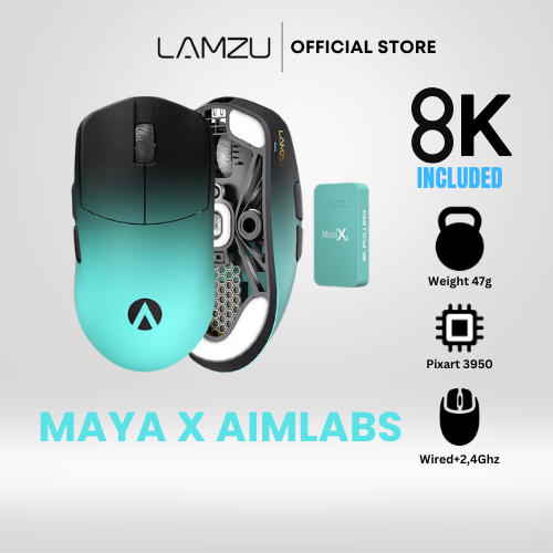 Jual Lamzu Maya X AimLabs Edition 8K Wireless Gaming Mouse PAW-3950 ...