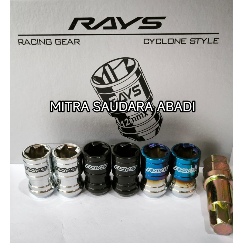 Jual Mur Roda Racing Nuts RAYS CYCLONE anti theft lock nut | Shopee ...