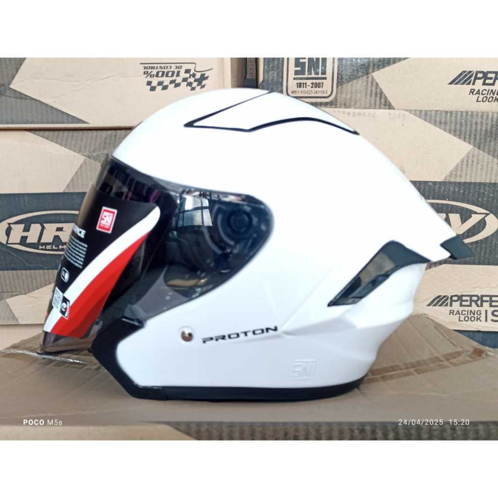 Jual HELM HRV PROTON SOLID WARNA KOMPILT VISOR CLEAR/SILVER/SMOKE ...