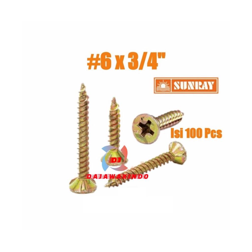 Jual Sekrup Kuning GRC 6 x 3/4" / GRC Kalsiboard 6 x 20 / Calci Screw ...