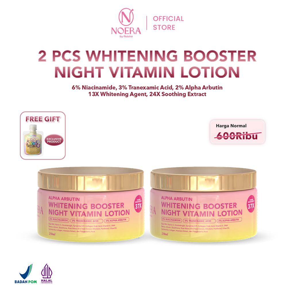 Jual Noera Bundling 2 Box Whitening Booster Night Vitamin Lotion FREE ...