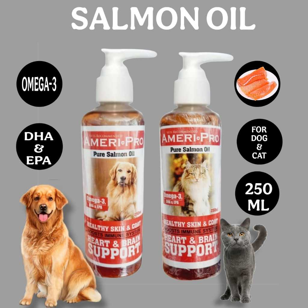 Jual Ameri Pro Cat & Dog Salmon Oil 250ML / Minyak Ikan Salmon Oil Vitamin Bulu dan Kulit Bagus ...
