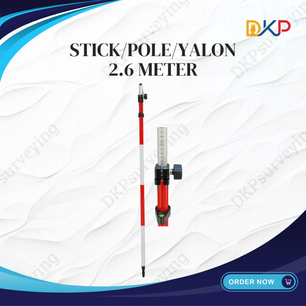 Jual Stick Pole / Prisma Jalon Survey 2.6m / Telescopic Range Pole 2.6 ...