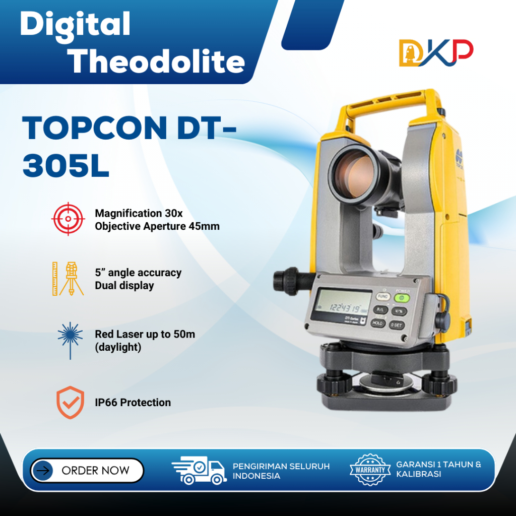 Jual Digital Theodolite TOPCON DT305L Laser / Theodolit DT 305L ...