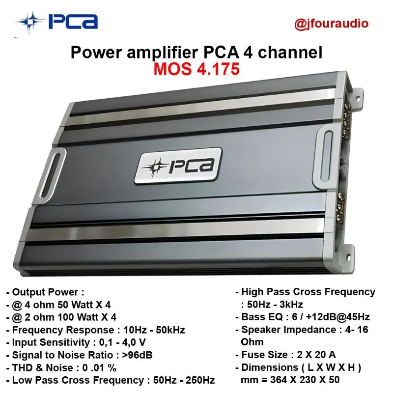 Jual Power Amplifier 4 Channel PCA MOS-4.175 Mobil | Shopee Indonesia