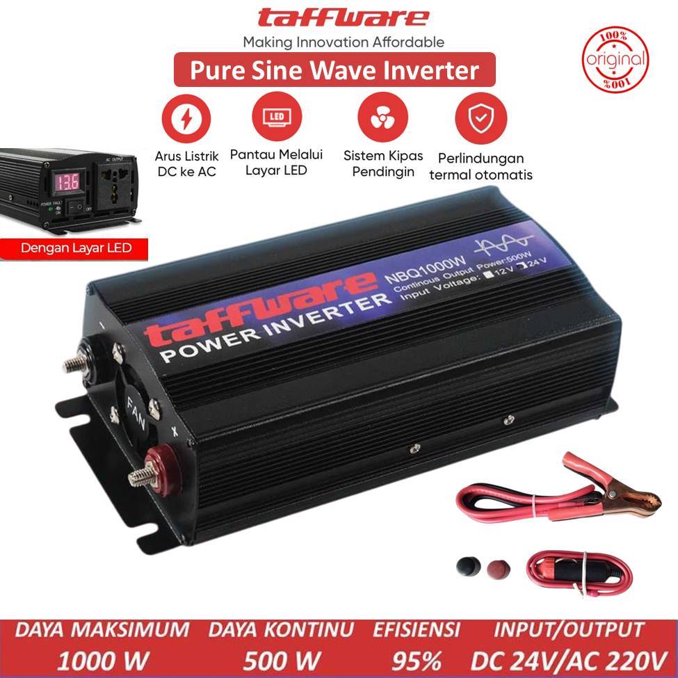 Jual Power Inverter Pure Sine Wave DC 24v To AC 220V 1000W | Shopee Indonesia