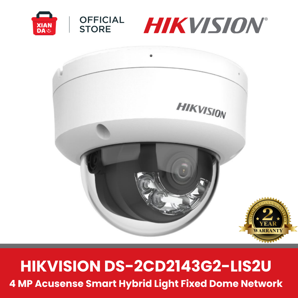 Jual DS-2CD2143G2-LIS2U - HIKVISION IP 4MP ACUSENSE SMART HYBRID LIGHT FIXED DOME AUDIO NETWORK ...