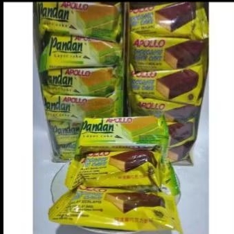 Jual apollo cake pandan/coklat isi 24pcs | Shopee Indonesia