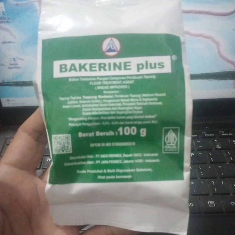 Jual bakerine plus biang roti bread improver 100gram KEMASAN | Shopee ...