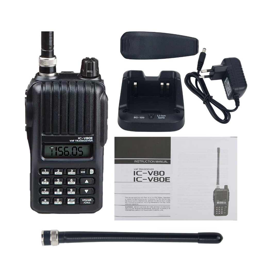 Jual HT ICOM V80 VHF 5.5W 207 Channel Lithium 2000mAh IP54 waterproof Handy Talky walkie talkie ...
