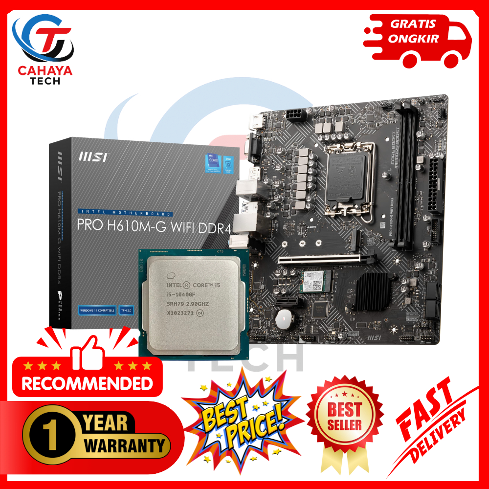 Jual PAKET Intel Core I5 10400F (Gen 10) TRAY + Motherboard MSI H510 DDR4 Socket LGA 1200 ...