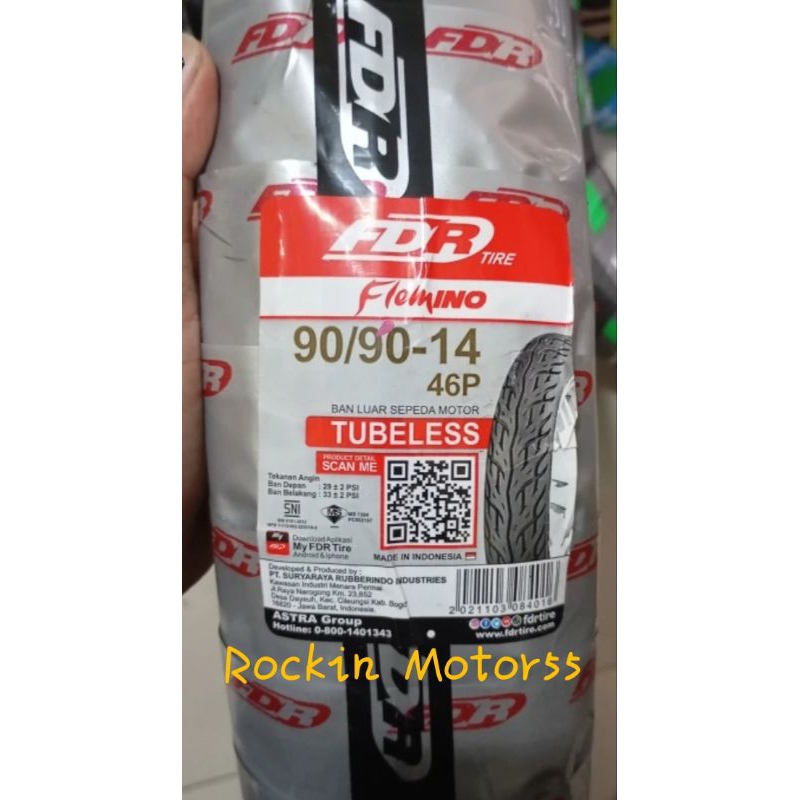 Jual [Ready COD] Ban Baru Tubeless FDR Flemino ORIGINAL (80/90-14, 90/ ...
