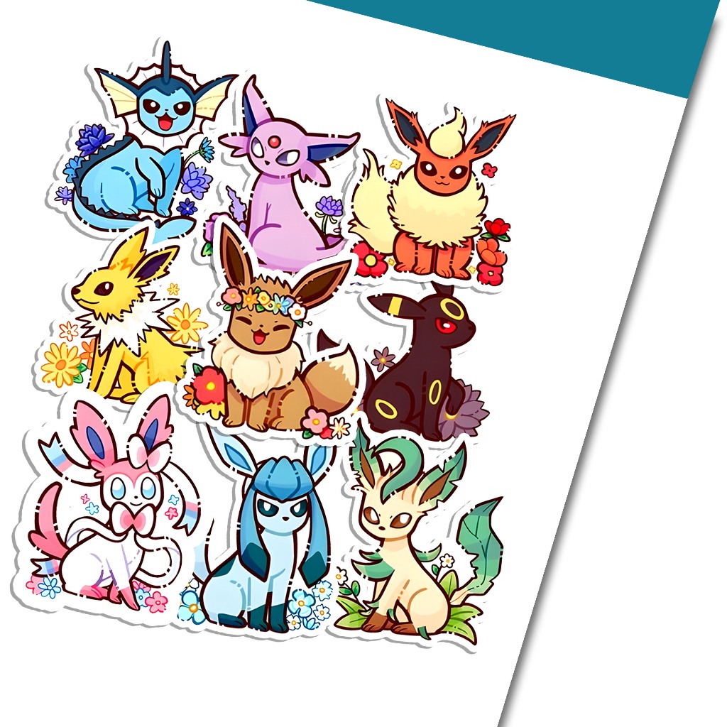 Jual Sticker Anime Pokemon Eevee Evolution Aesthetic Stiker Waterproof ...