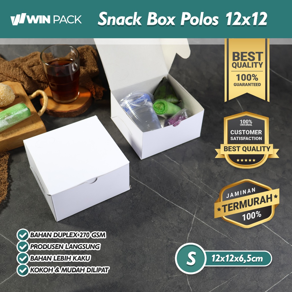 Jual Isi 50 Pcs Snack Box / Dus Kue / Kotak Kue 12x12 / 12x14 / 12x16 ...