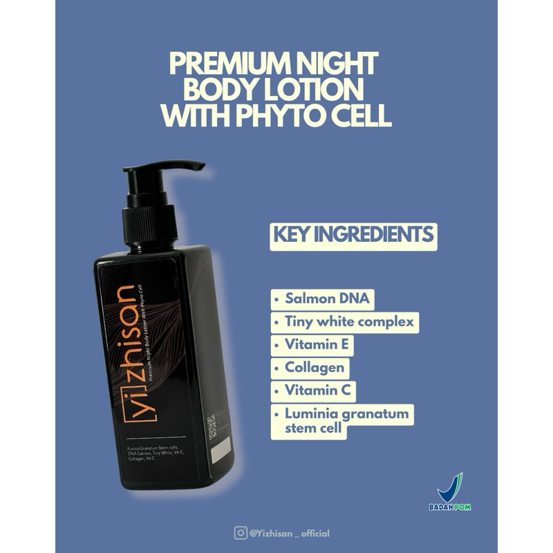 Jual Yizhisan Premium night body lotion with phyto cell 250ml | Shopee Indonesia