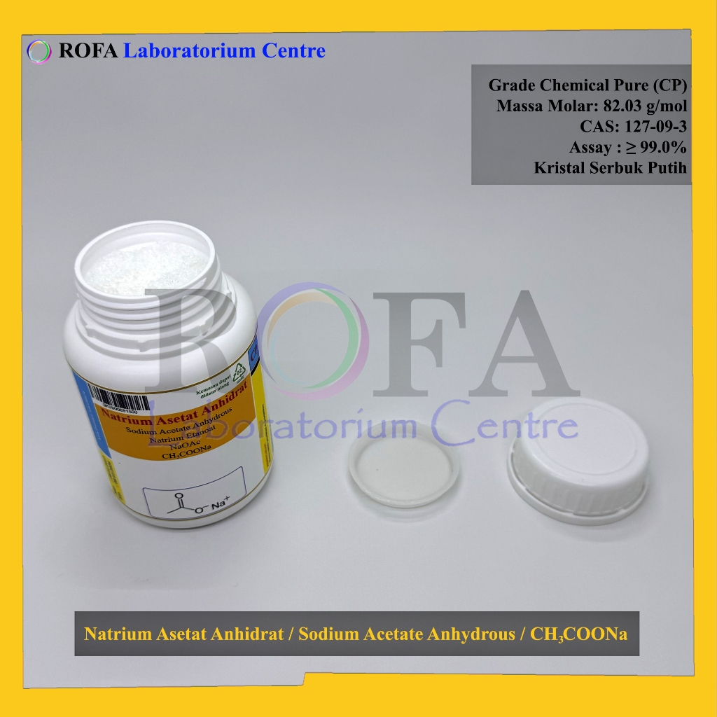Jual Natrium Asetat Anhidrat / Sodium Acetate Anhydrate / CH3COONa CP ...