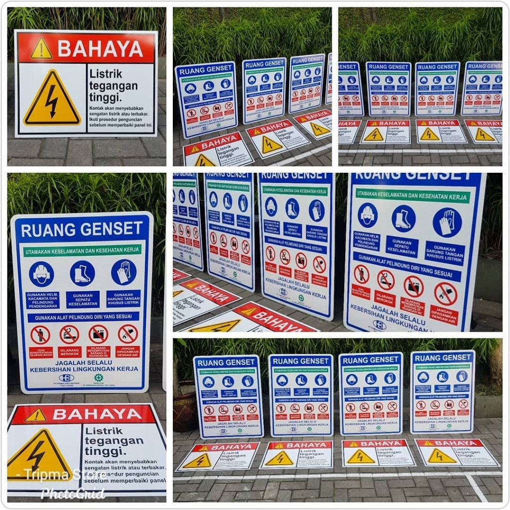 Jual SIGNAGE RAMBU RUANG GENSET LISTRIK BERTEGANGAN TINGGI 60x80cm ...