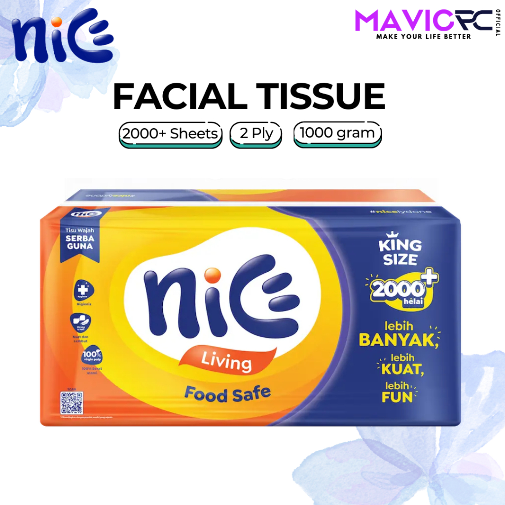 Jual NICE Facial Tissue 1000 Gram 2 Ply | NICE 2000 + Helai | Tisu ...