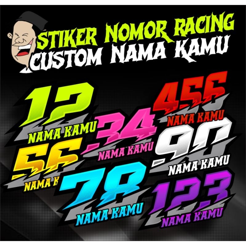 Jual stiker nomor racing custom nama kamu | Shopee Indonesia