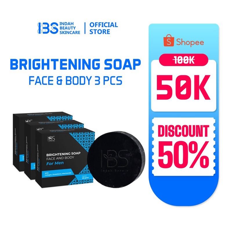 Jual IBS Bundle 3 pcs Brightening Soap - Sabun Cuci Muka Pencerah Pria ...