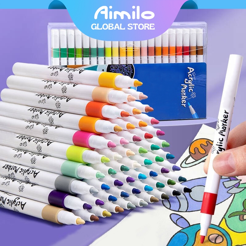 Jual Aimilo Spidol Acrylic Marker Spidol Warna Warni 1 Set DIY Painting ...