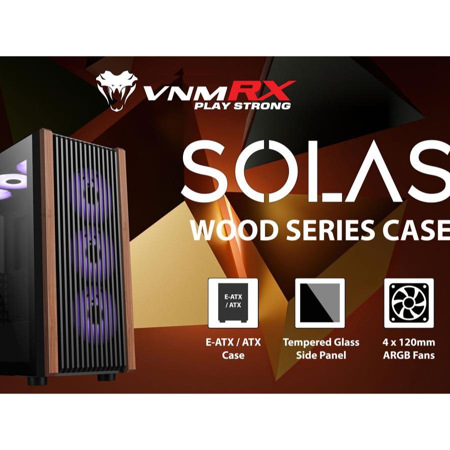 Jual Venom RX Case PC Solas Tempered Glass Wood Series Case - 4 Fan RGB ...