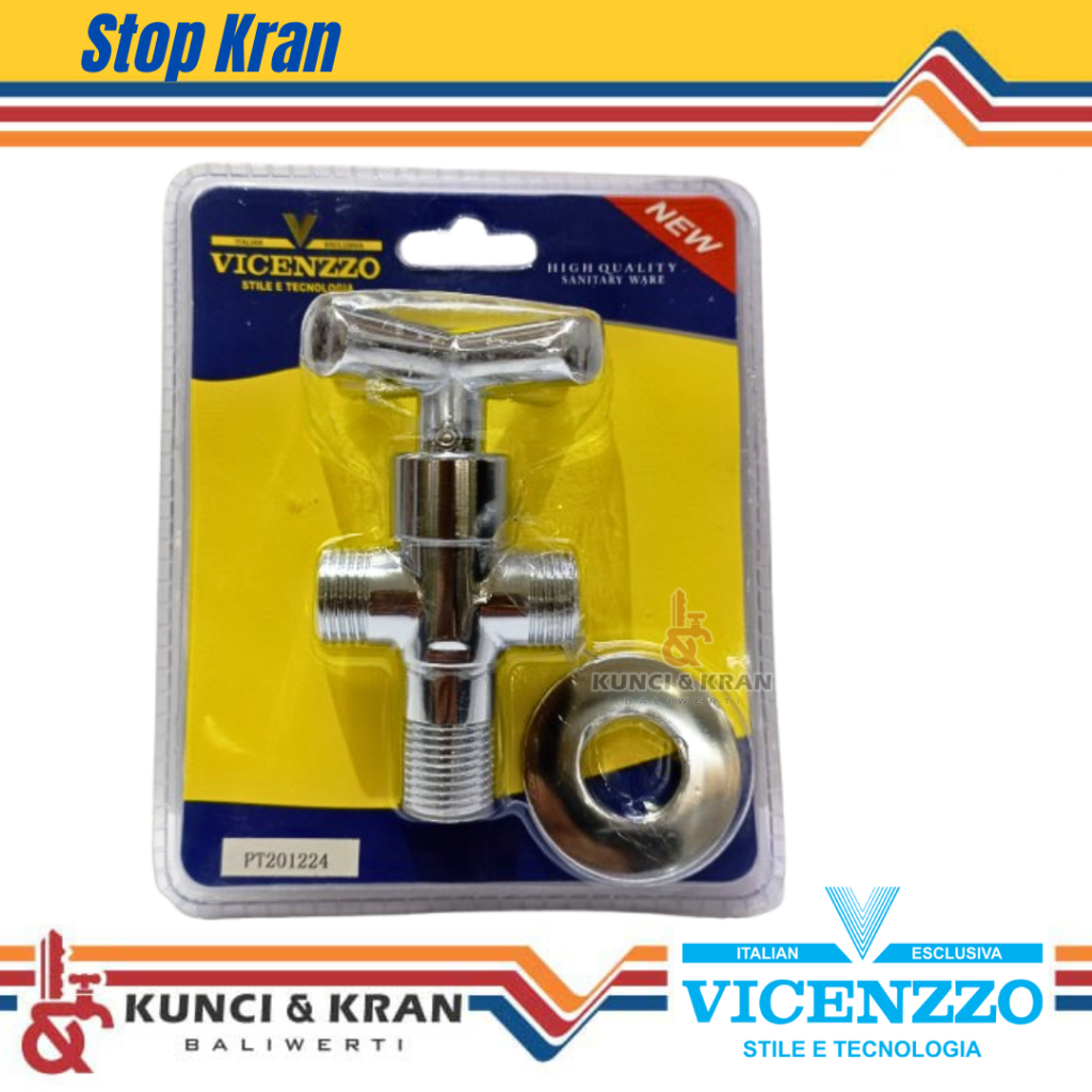 Jual Stop Kran Vicenzzo Tee Baling Kuningan Chrome Stop Keran Air ...