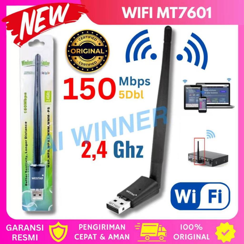 Jual AIWinner Dongle WIFI MT7601 / USB WIFI MT 7601 / MT7601 DONGLE WIFI | Shopee Indonesia