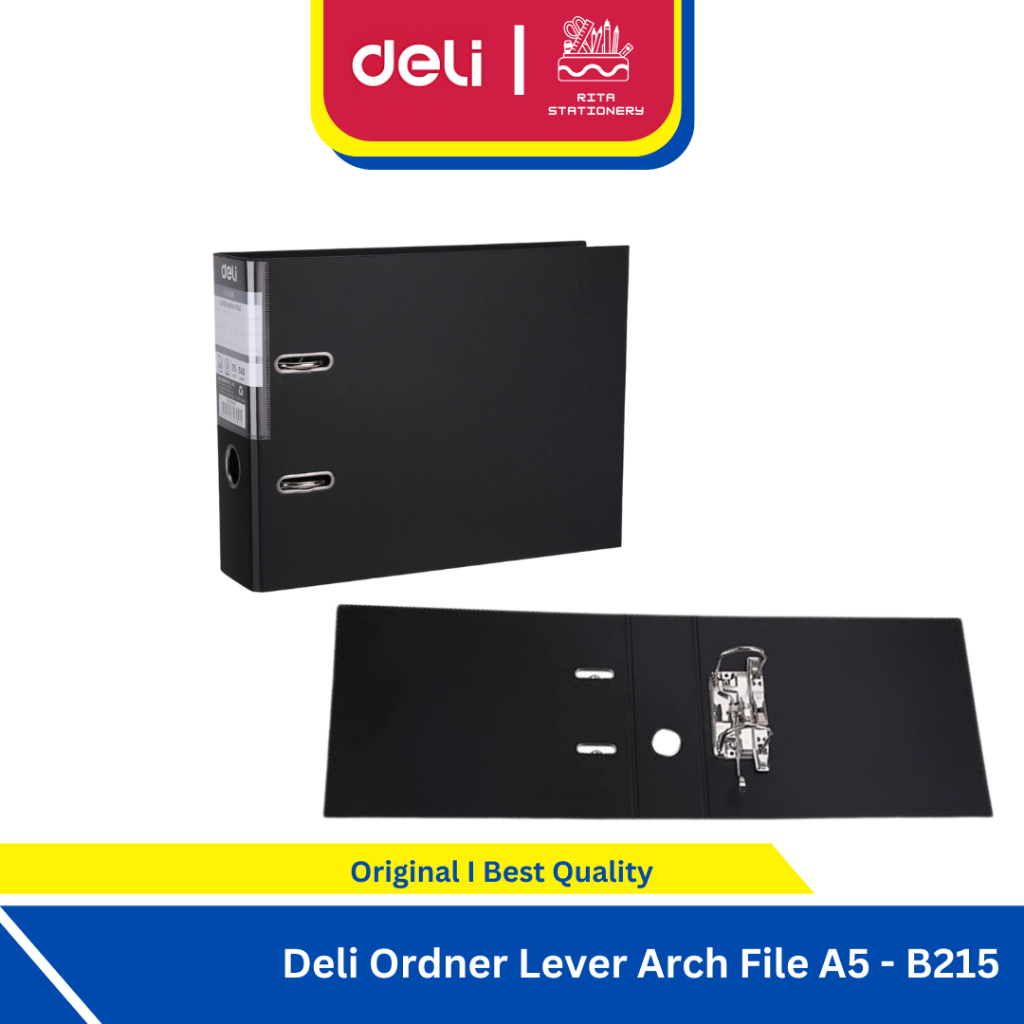 Jual Deli Ordner Lever Arch File A5 Hitam - WB21523 | Shopee Indonesia