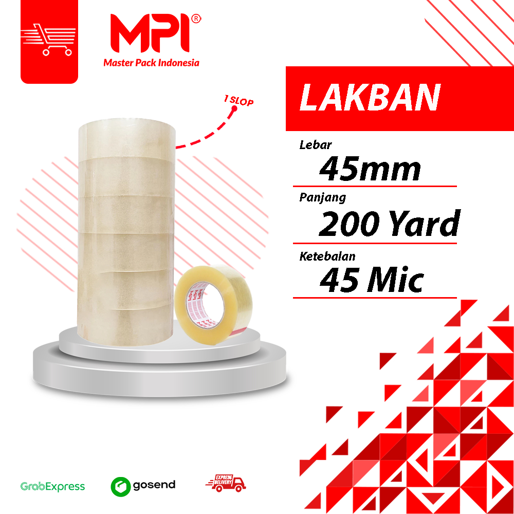 Jual 1 SLOP [ 6 PCS ] LAKBAN BENING - LAKBAN COKLAT 45MM X 200 YARD ...