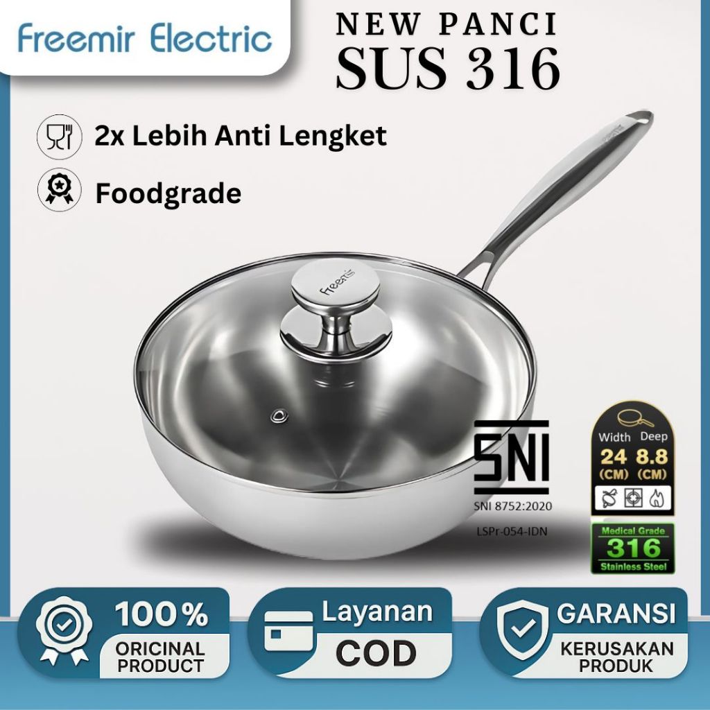 Jual [𝙉𝙚𝙬 𝙇𝙖𝙪𝙣𝙘𝙝] freemir electric freemir Wajan Stainless Steel 20 ...