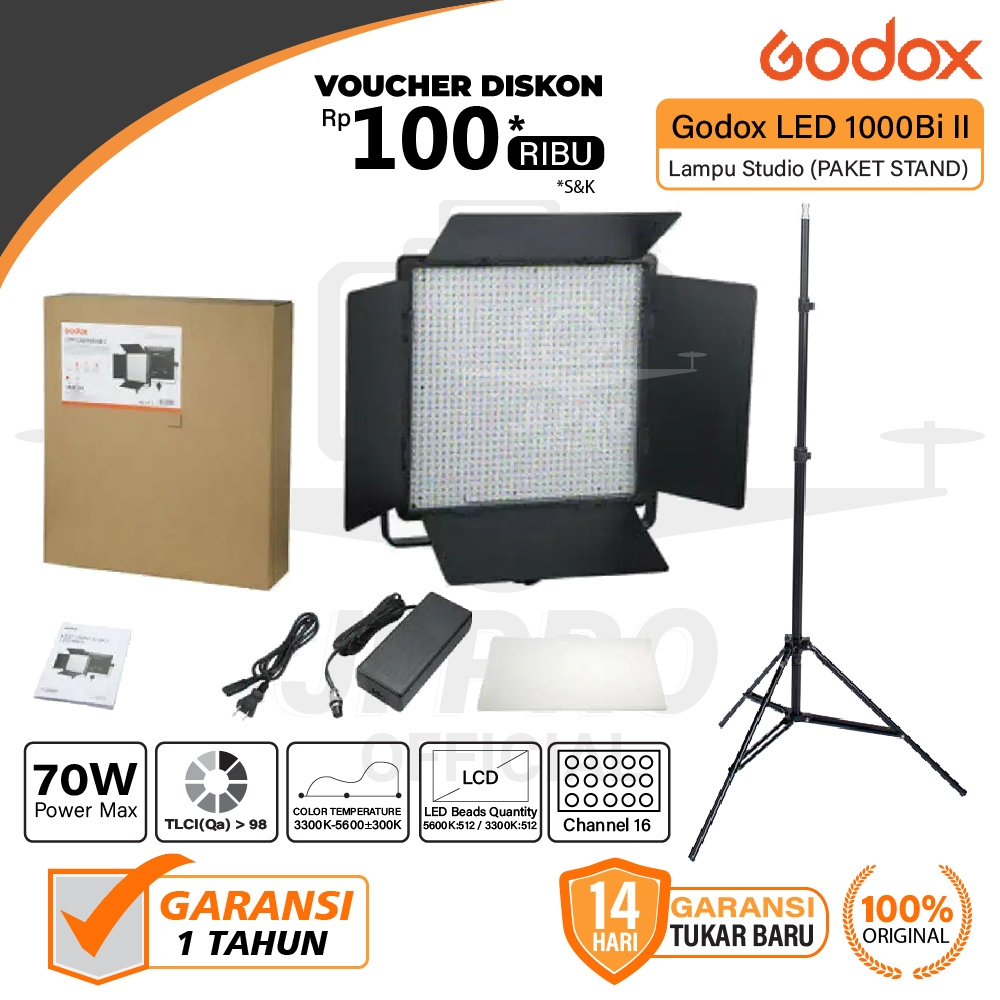 Jual Godox LED 1000Bi II Bi-Color - LED1000 Bi-II - 1000 Bi-II Lampu Studio | Shopee Indonesia