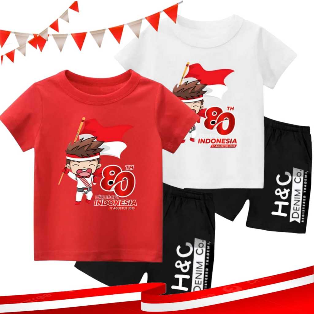 Jual Set dan Atasan Anak Merah Putih Lomba 17 Agustus Dirgahayu RI ...