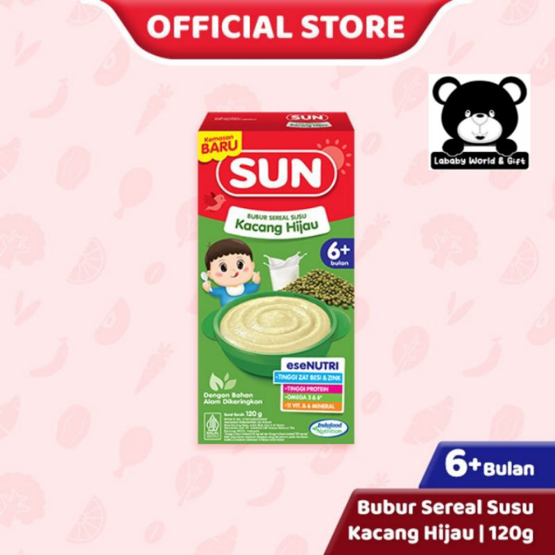 Jual SUN Bubur Sereal Susu Kacang Hijau 6+ Bulan 120 g Box 1 Pcs ...