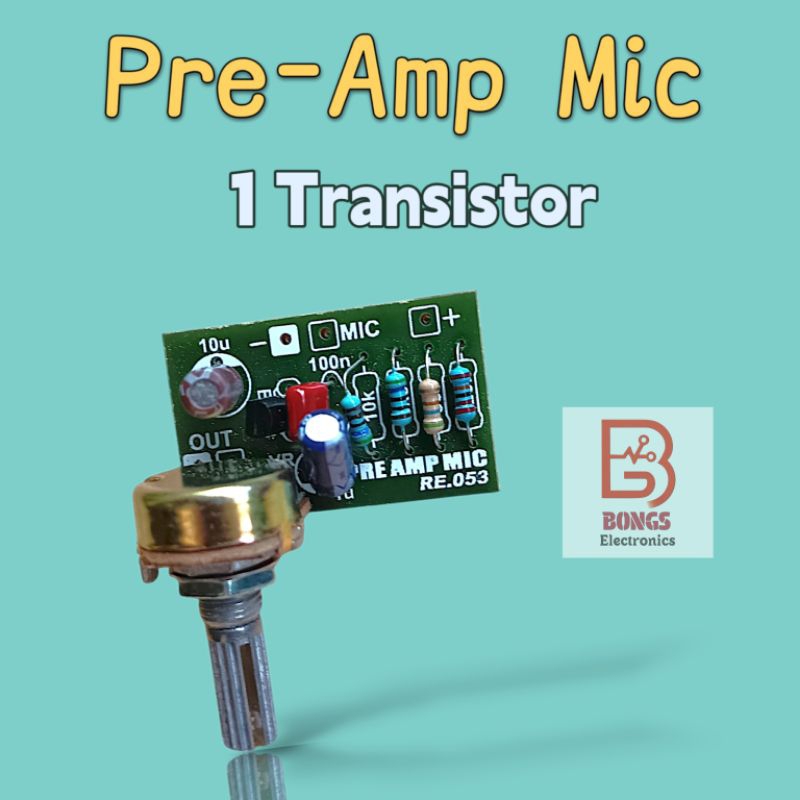 Jual Kit Pre-Amp Penguat Microphone menggunakan 1 Transistor NPN / 1pcs ...