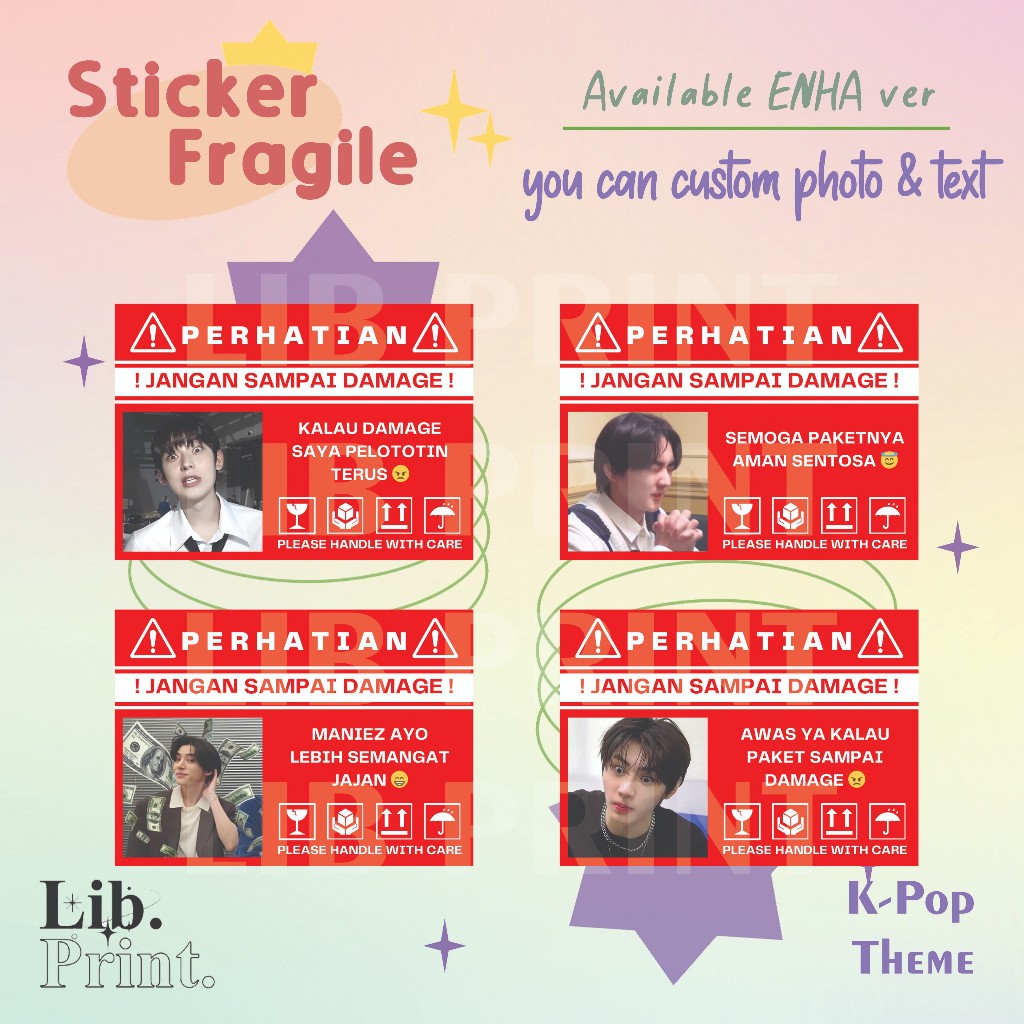 Jual STICKER FRAGILE / STICKER KPOP ENHYPEN ENHA CUSTOM / STICKER LUCU ...