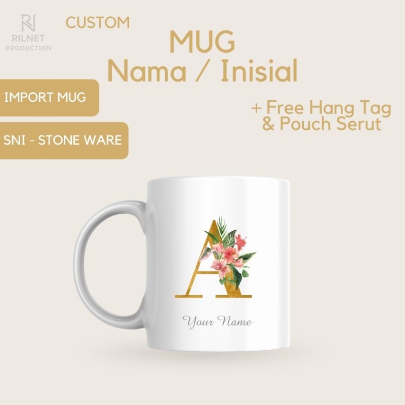 Jual Custom Print Mug Nama / Inisial - Keramik Import - Cetak Gelas ...