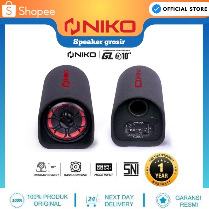 Jual NIKO GL10 Subwoofer Car Speaker 10 inch 100 Watt Speaker Tabung 10 ...