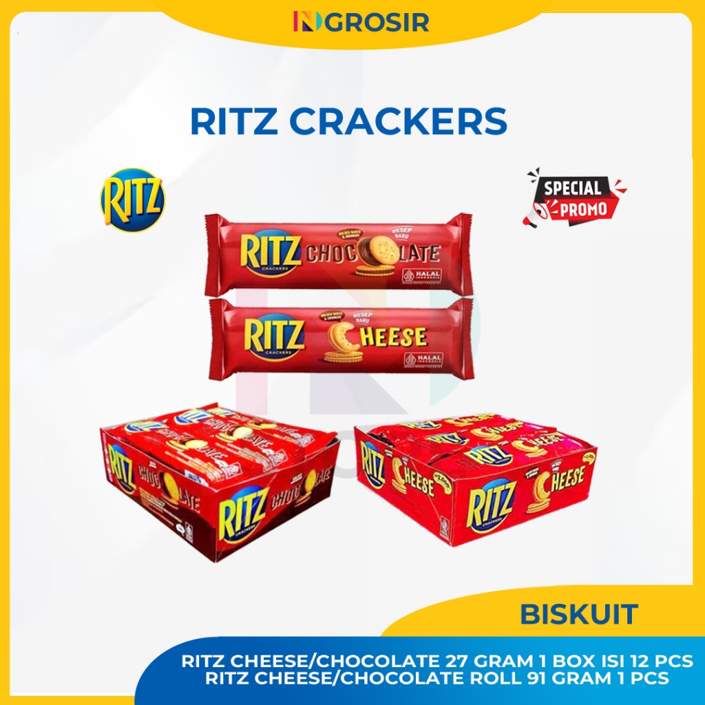 Jual (PROMO SPESIAL) Ritz Crackers Biskuit Rasa Cheese/Chocolate ...